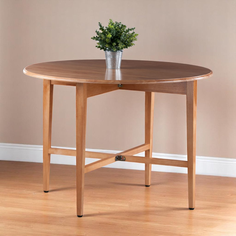 Lark Manor™ Jaclin Light Oak Double Drop Leaf Round Dining Table | Wayfair